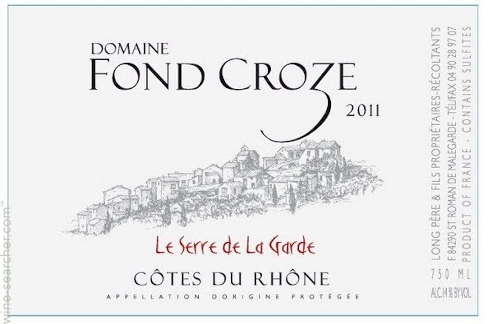 Domaine Fond Croze de la Garde Cotes du Rhone 2015 :: Rhone Blend Red