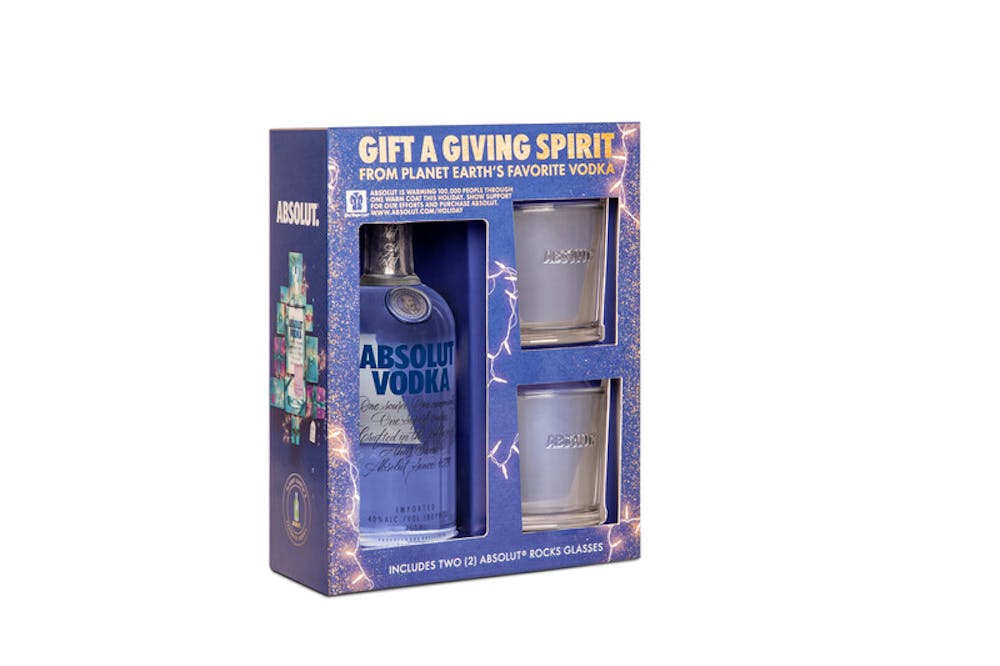 Absolut Vodka GIFT w/2 Glasses 750ml :: Vodka