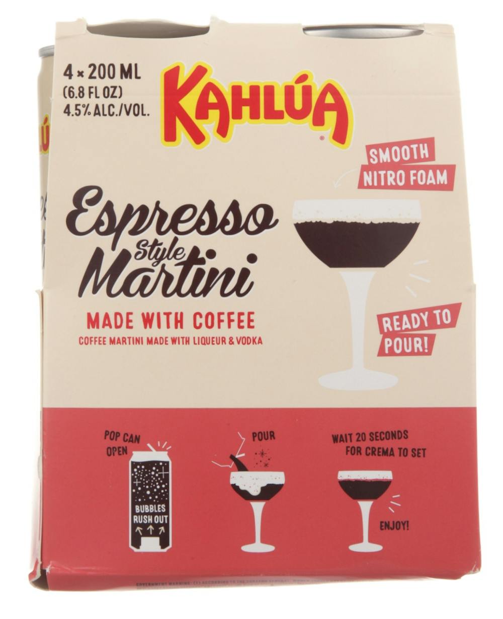 Kahlua 'Espresso' RTD Martini 4-200ml Cans :: Ready to Go Cocktails