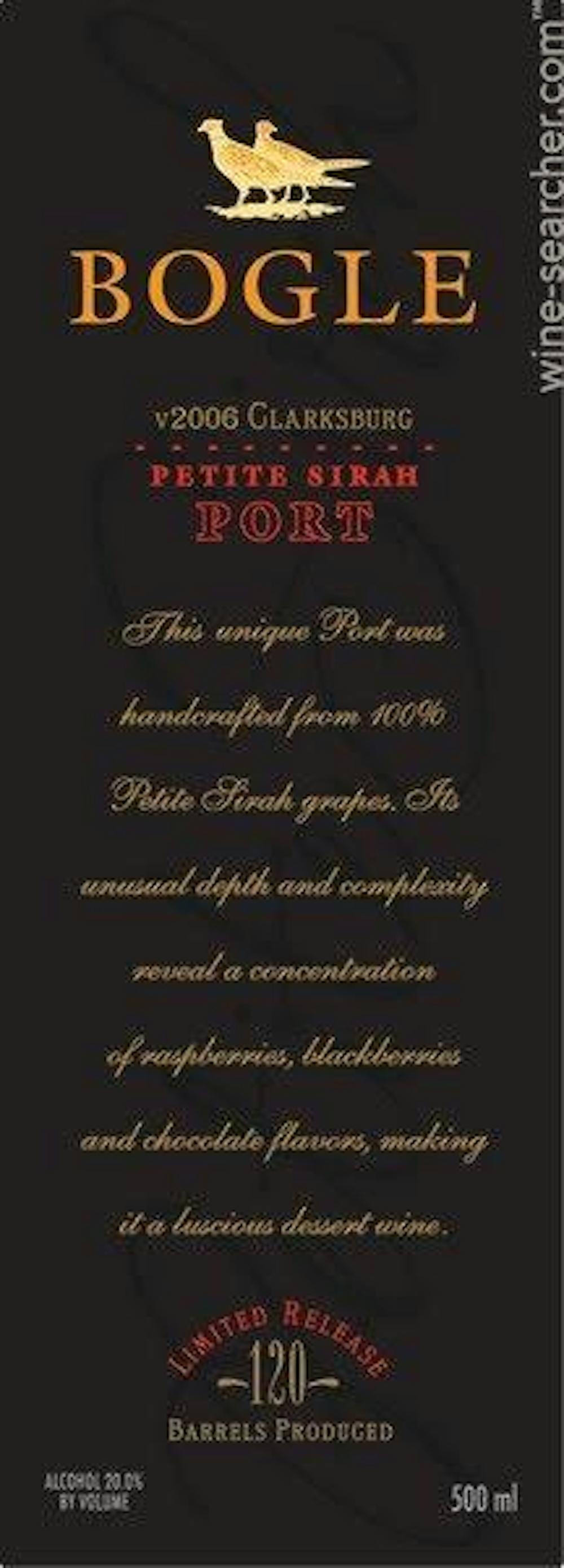 Bogle Vineyards Petite Sirah Port 2017 500ml :: Port, Madeira & Sherry