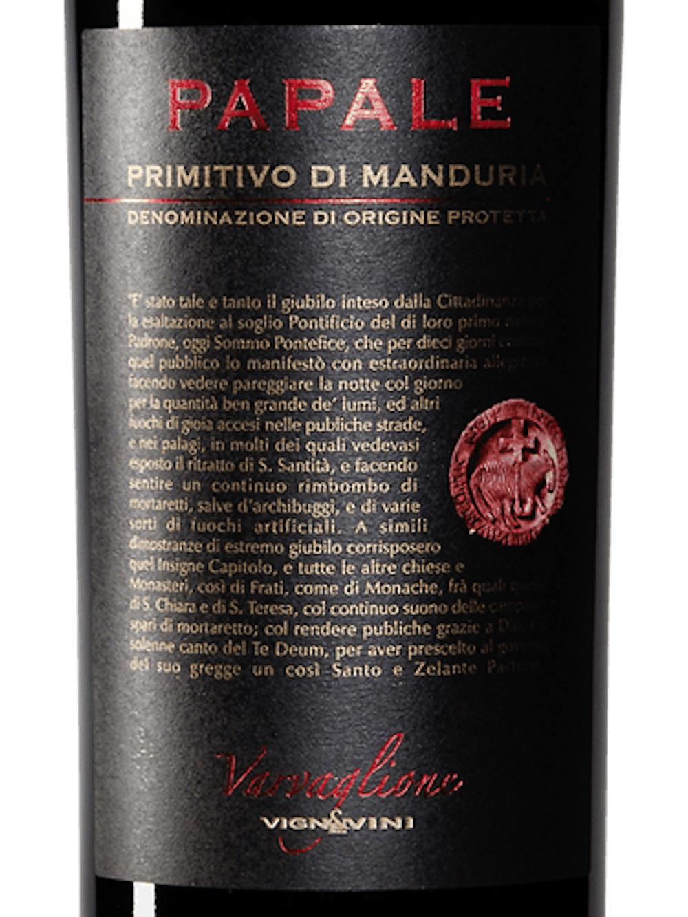 Varvaglione Papale Primitivo 2017 :: Italian Red