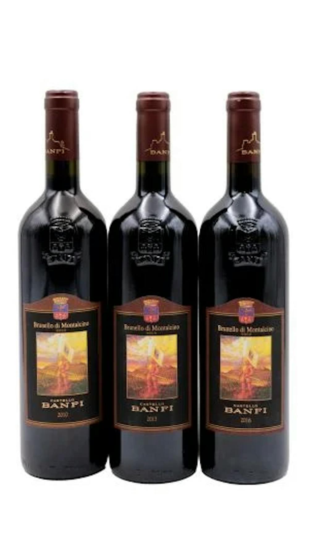 Banfi 3 Bottle Wood Gift Set Brunello 2010, 2015, 2016 :: Italian Red