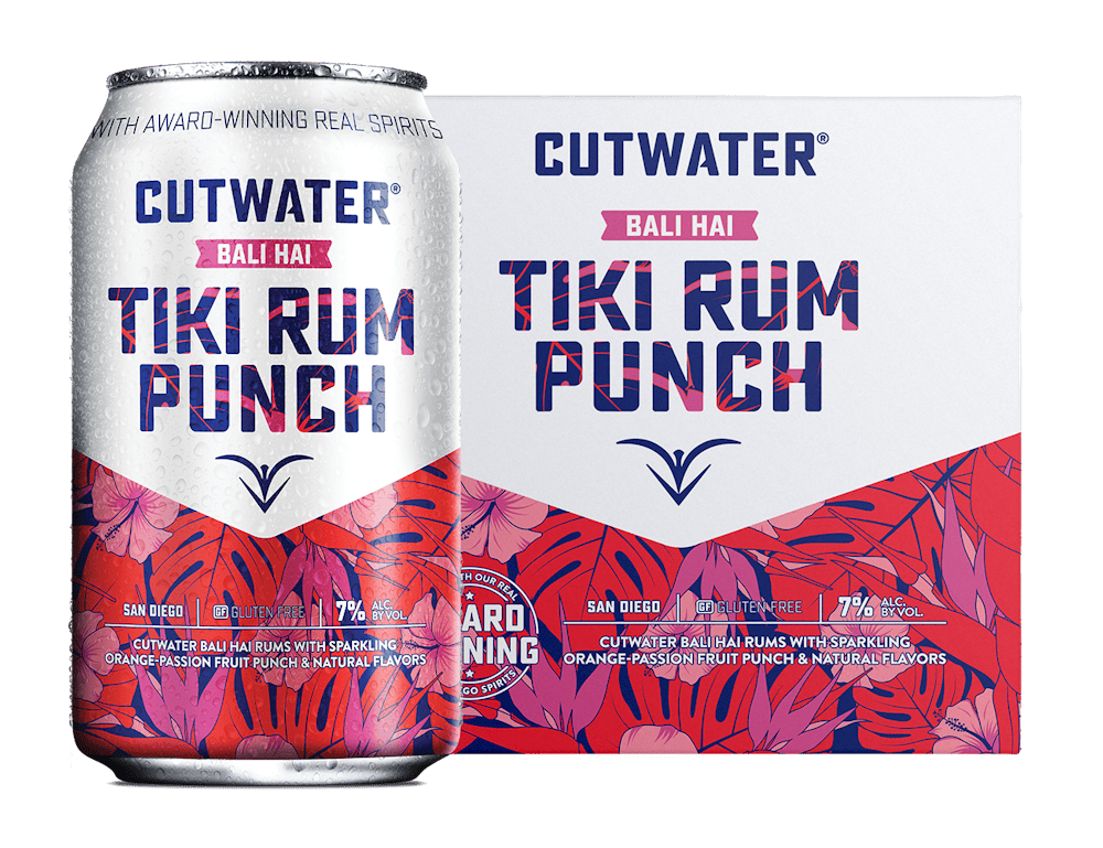 Cutwater Tiki Rum Punch 4-355ml Cans :: Ready to Go Cocktails