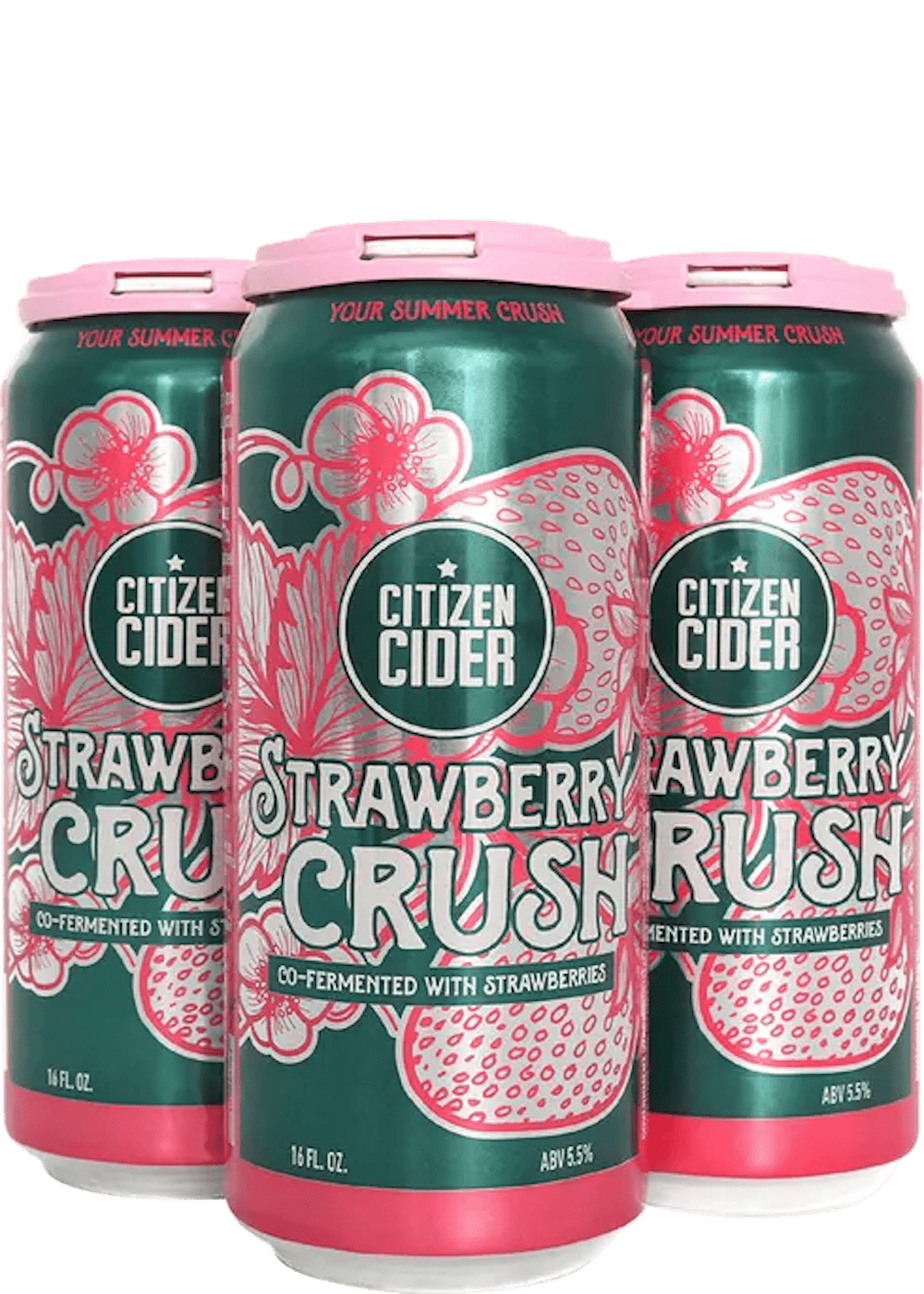 Citizen Cider Strawberry Crush Hard Cider 4-16oz Cans :: Cider