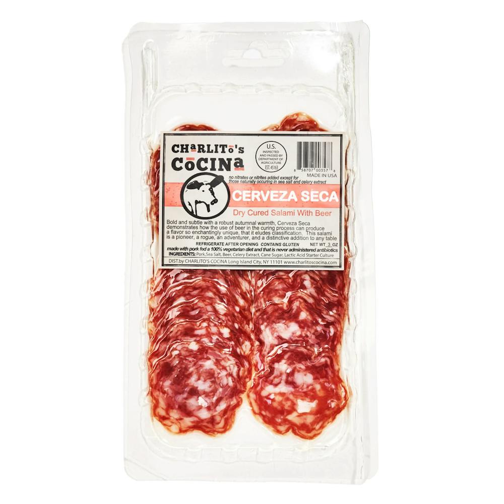 Charlito's Cocina Cerveza Seca Dry Cured Beer Salami 3oz :: Meats