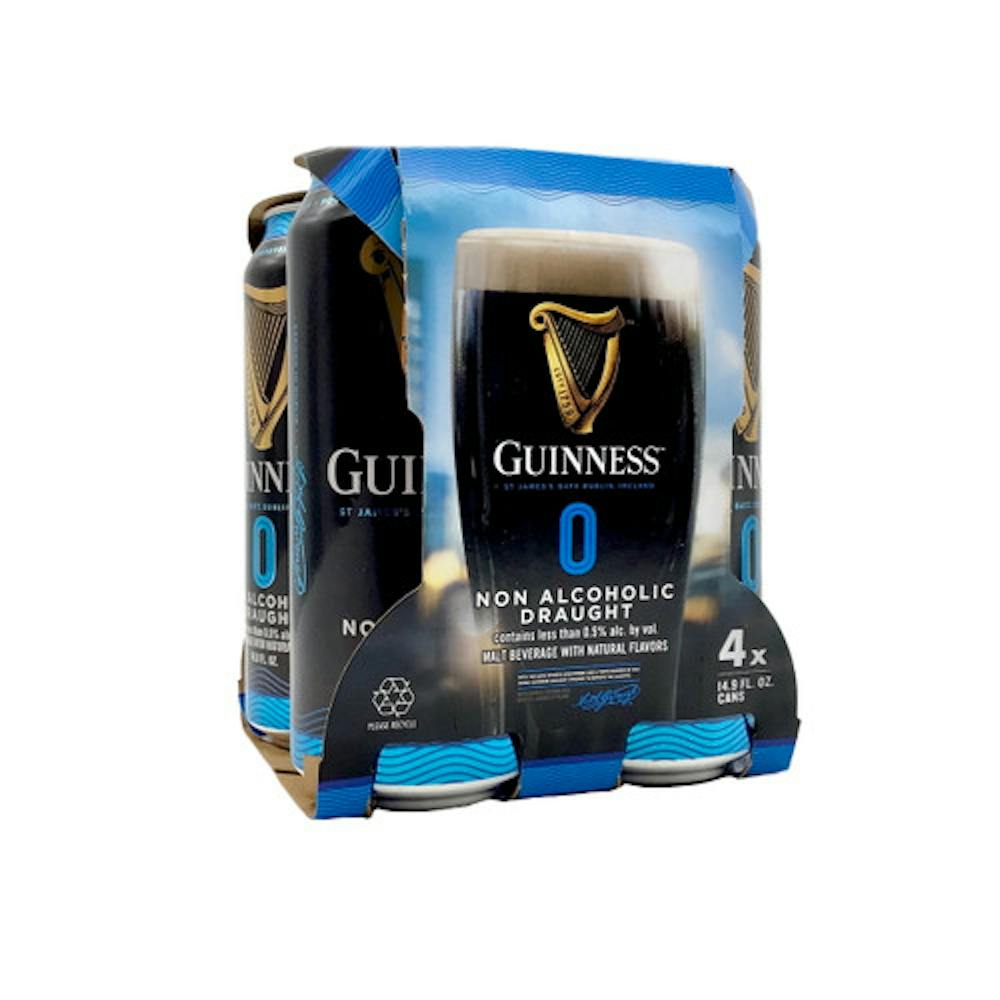Guinness 0 Non-Alcoholic Draught Stout 4-14.9oz Cans :: Non-Alcoholic Beer