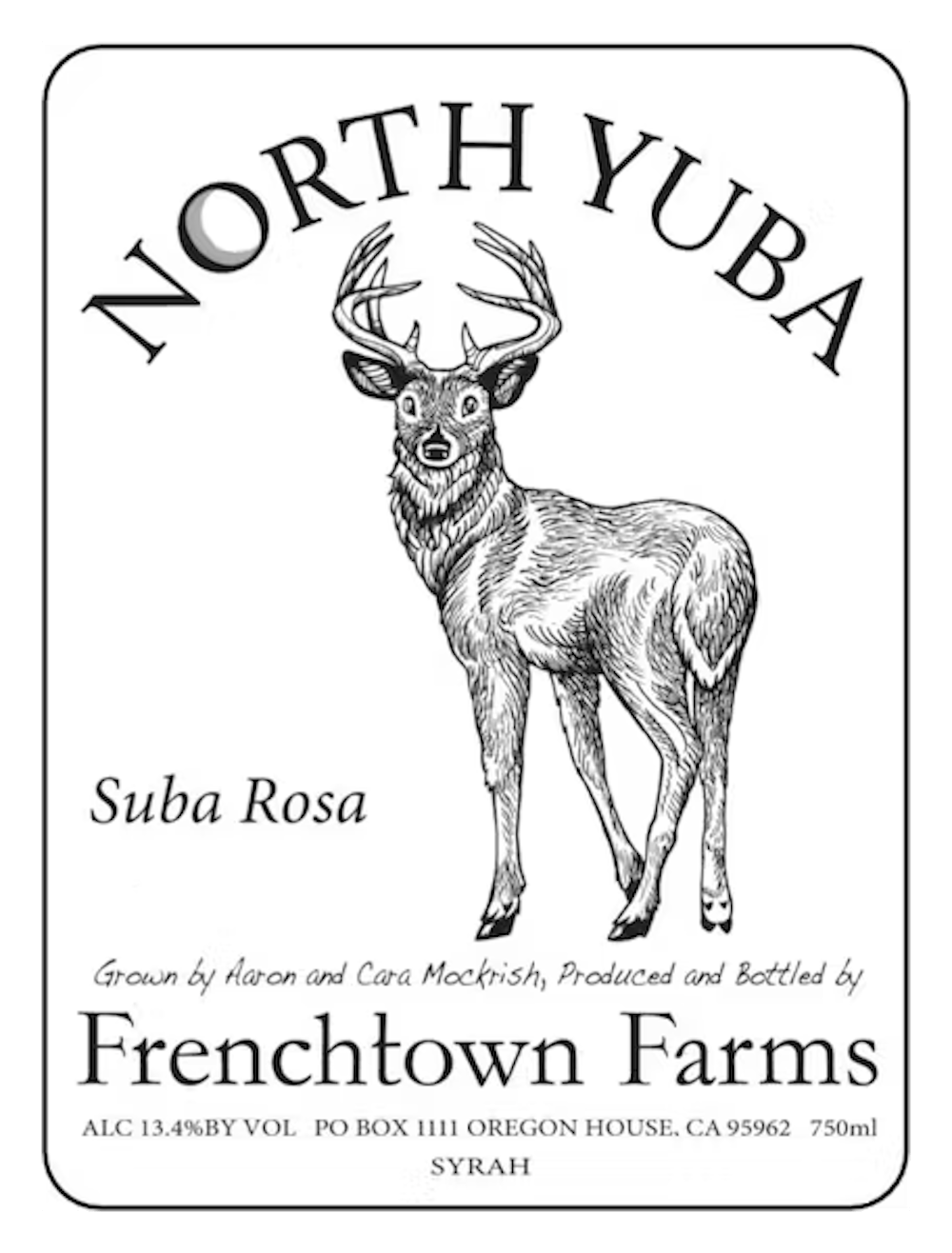 Frenchtown Farms North Yuba 'Suba Rosa' Syrah 2019 :: Shiraz / Syrah