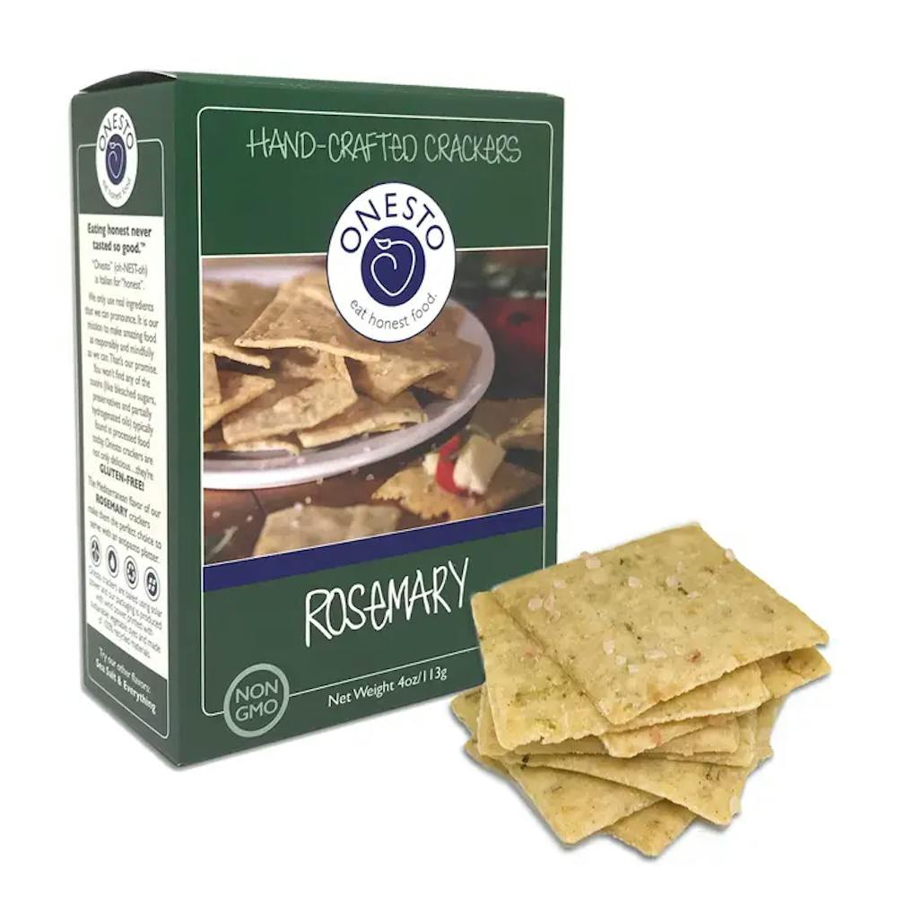Onesto Gluten-Free Rosemary Crackers 4oz :: Snacks, Chips, Crackers