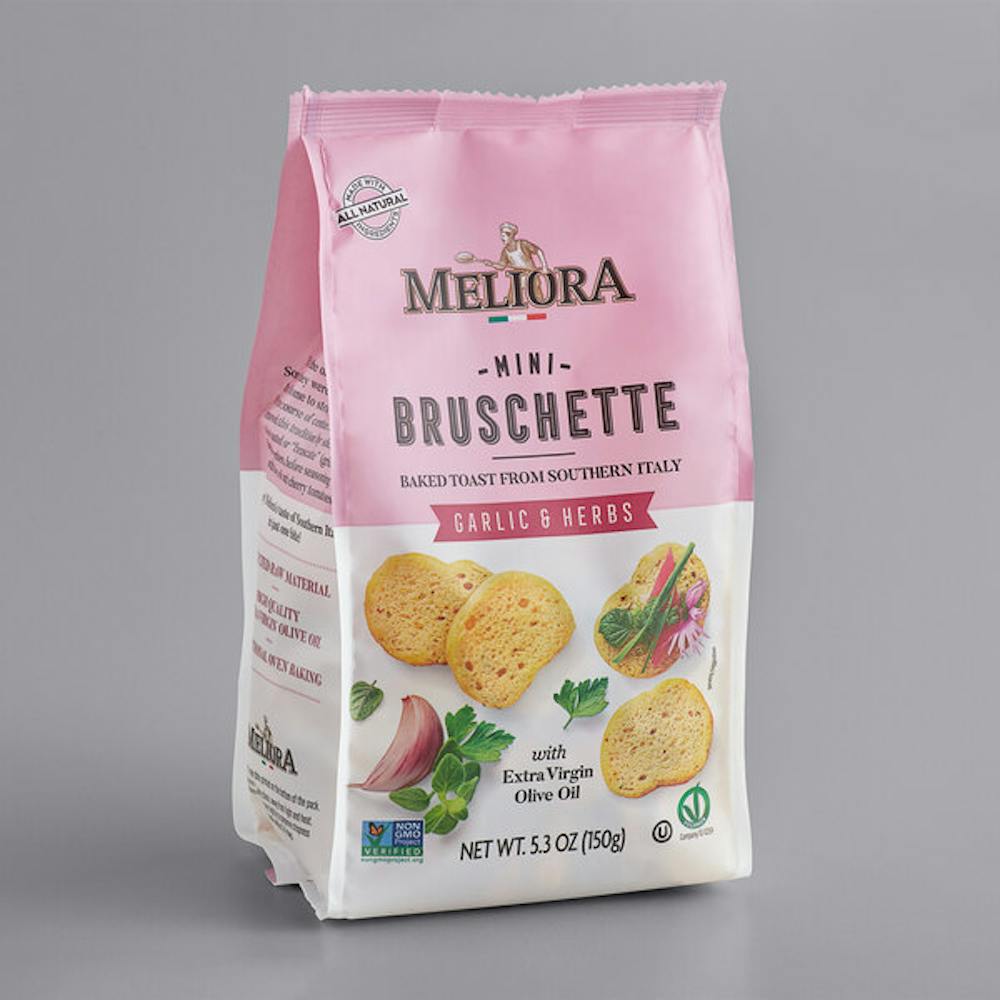 Meliora Garlic & Herbs Mini Bruschette 5.3oz :: Snacks, Chips, Crackers