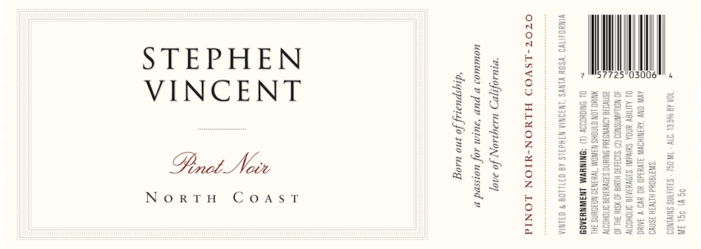 Stephen Vincent Pinot Noir 2020 :: Pinot Noir