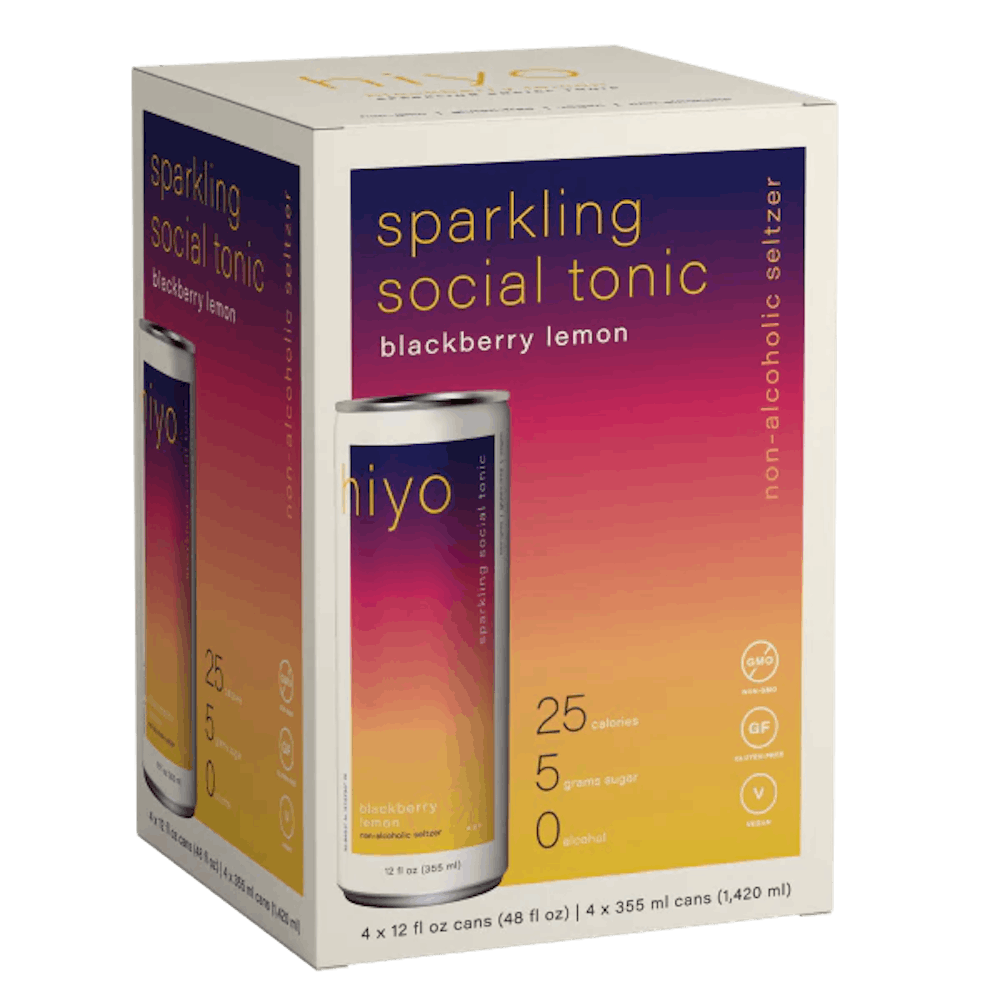 hiyo Blackberry Lemon Non-Alcoholic Social Tonic 4pk :: Adaptogenic Drinks