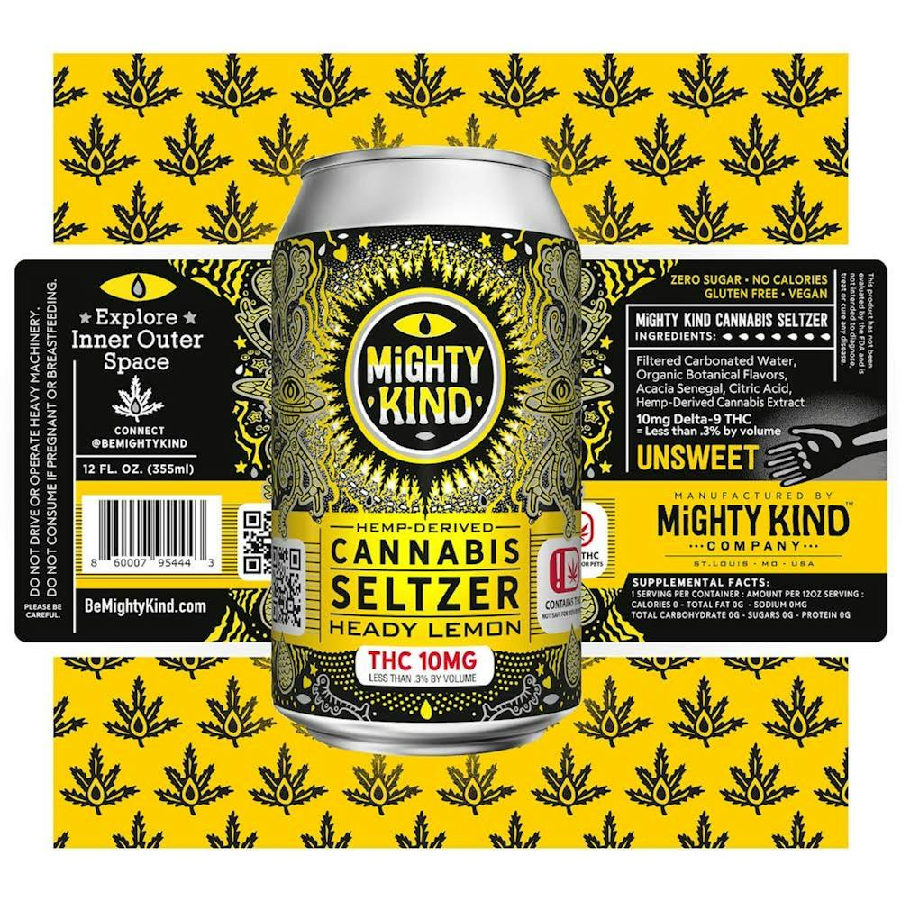 Mighty Kind Heady Lemon 10mg THC Seltzer 4-12oz Cans :: CBD Drinks