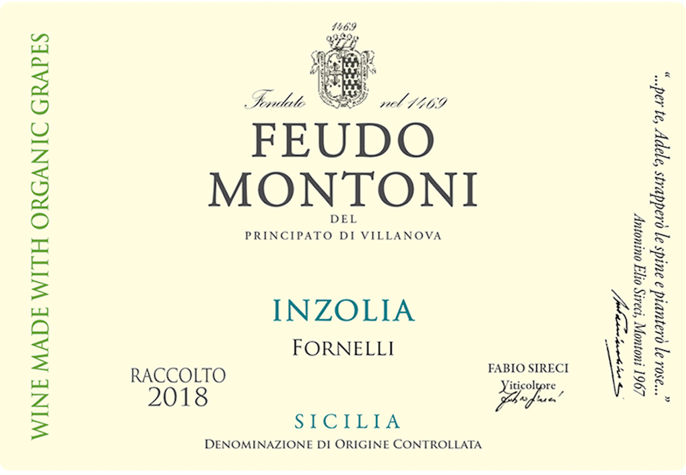 Feudo Montoni Inzolia dei Fornelli 2022 :: Italian White