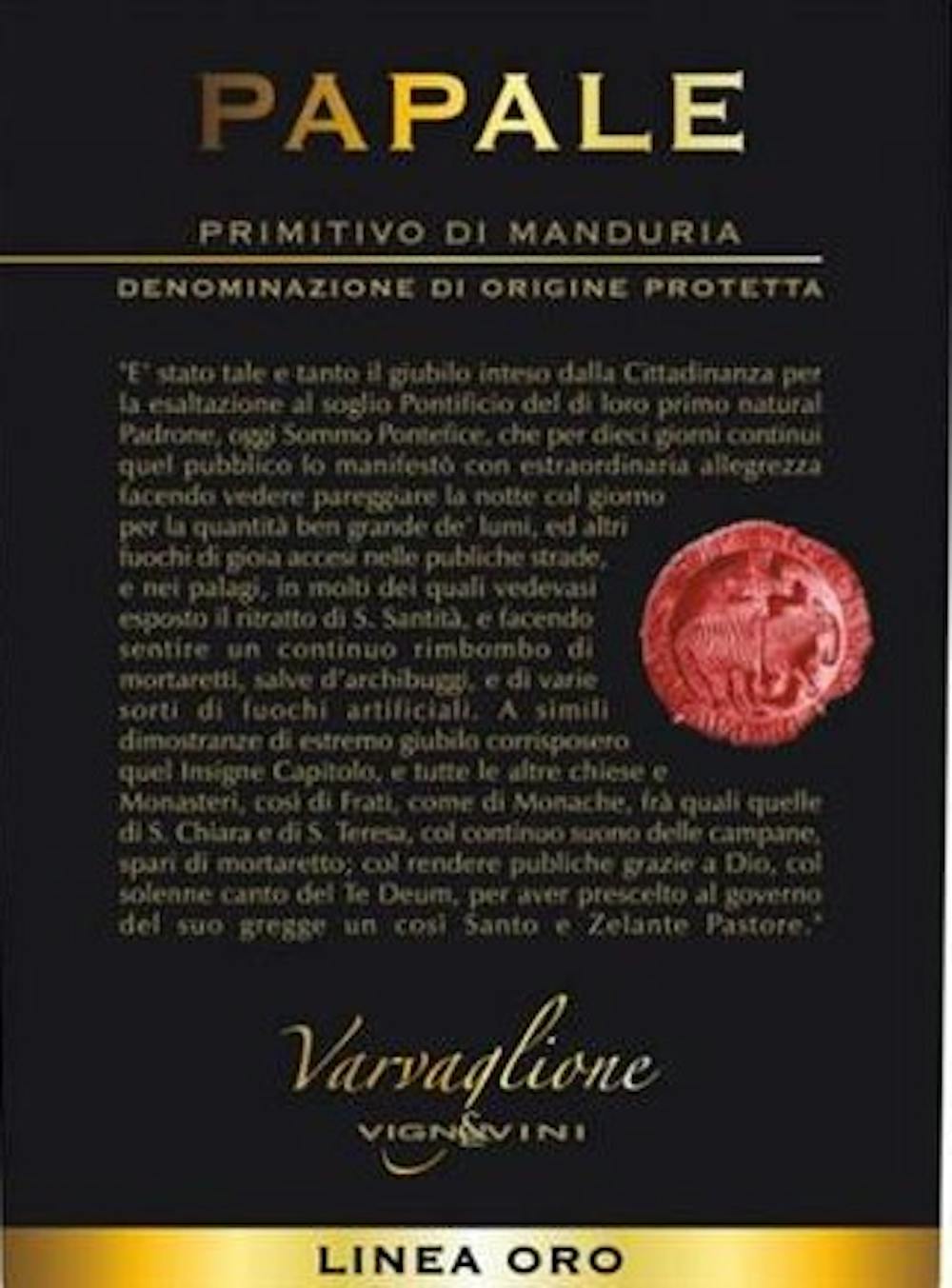 Varvaglione Papale Primitivo 2021 :: Italian Red