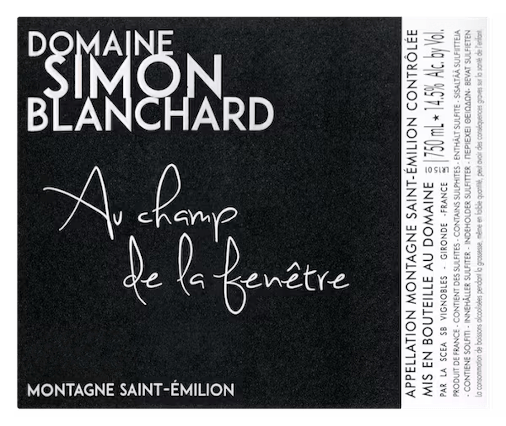 Domaine Simon Blanchard Au Champ de la Fenetre 2019 :: Bordeaux Red
