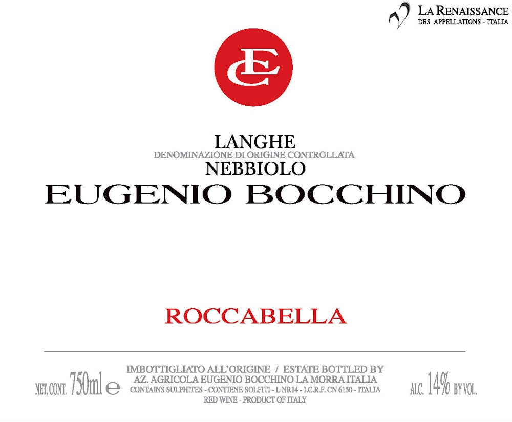 Eugenio Bocchino Roccabella Nebbiolo Langhe DOC 2019 :: Italian Red