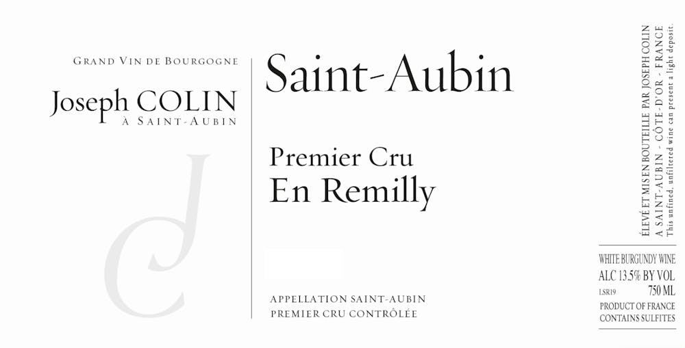 Joseph Colin 'En Remilly' St Aubin 1er Cru 2021 :: Burgundy White