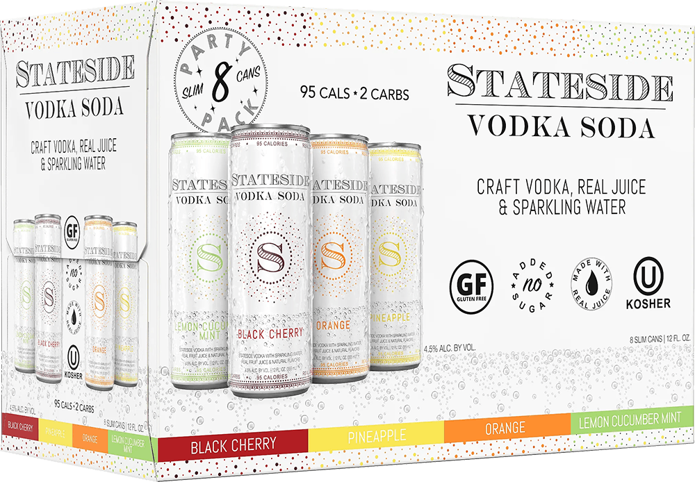Stateside Vodka Soda Variety Pack 8-355ml Cans :: Ready to Go Cocktails