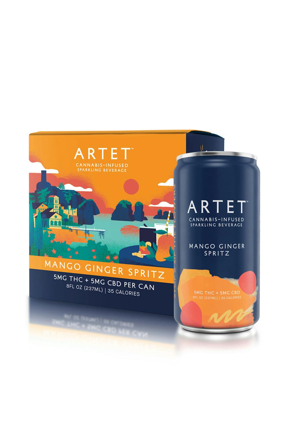 ARTET 5mg THC Mango Ginger Spritz 4-8oz Cans :: CBD Drinks