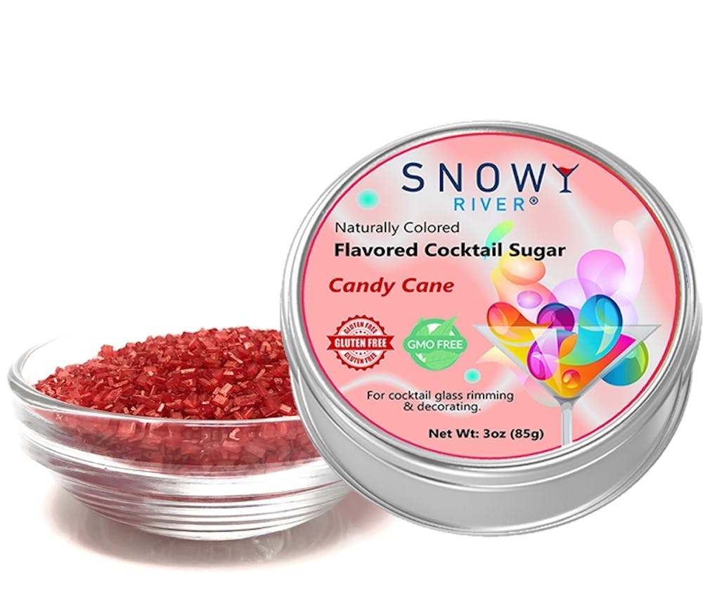 Snowy River Candy Cane Cocktail Rimming Sugar Tin :: Cocktail Rimmers