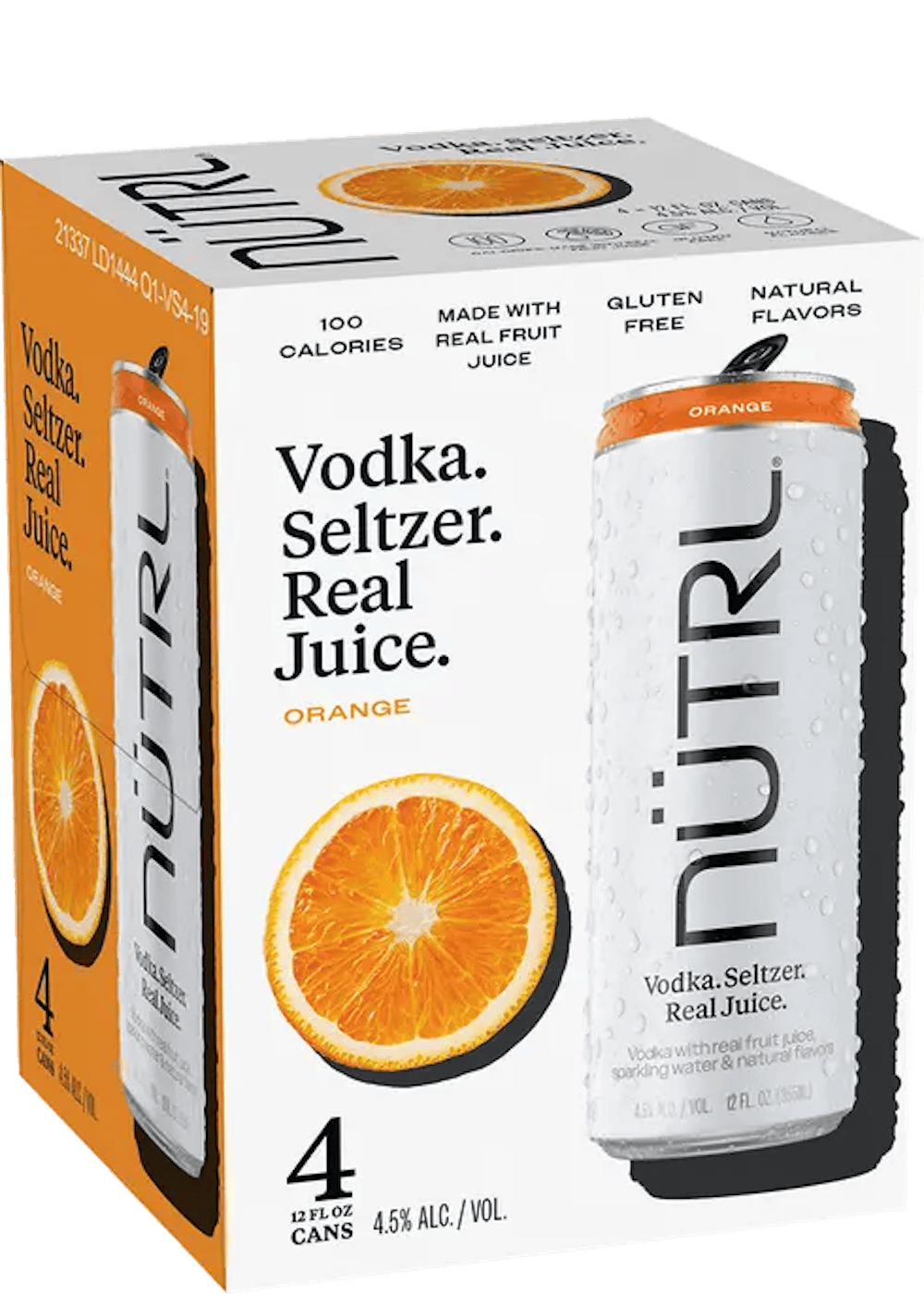Nutrl Classic Vodka Seltzer Orange 4-12oz Cans :: Ready to Go Cocktails