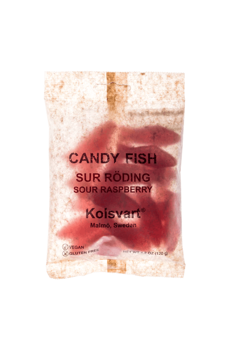 Kolsvart Sur Roding Sour Raspberry Swedish Fish 4.2oz :: Candy