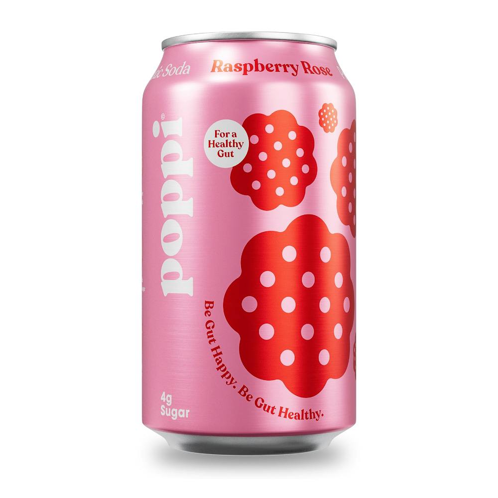 Poppi Raspberry Rose Prebiotic Soda 12oz Can :: Soda