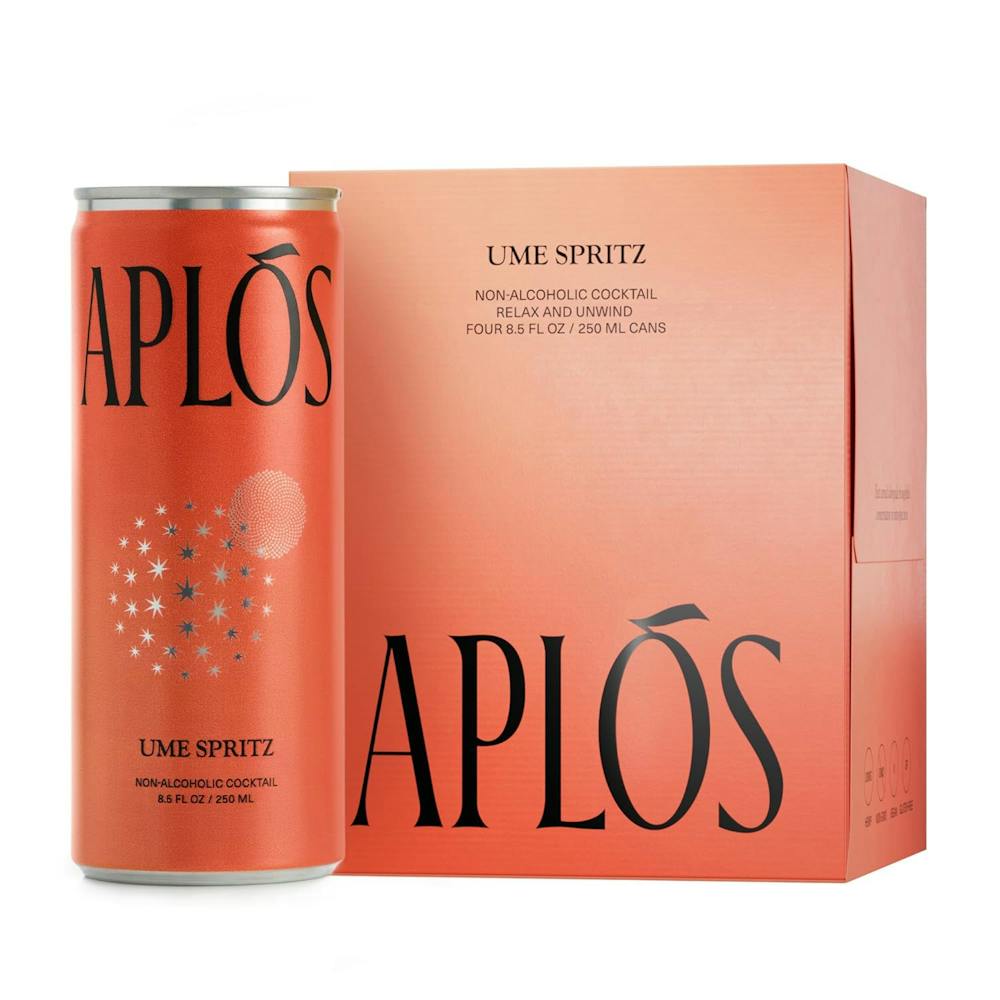 Aplos Non-Alcoholic Ume Spritz 4-250ml Cans :: Adaptogenic Drinks