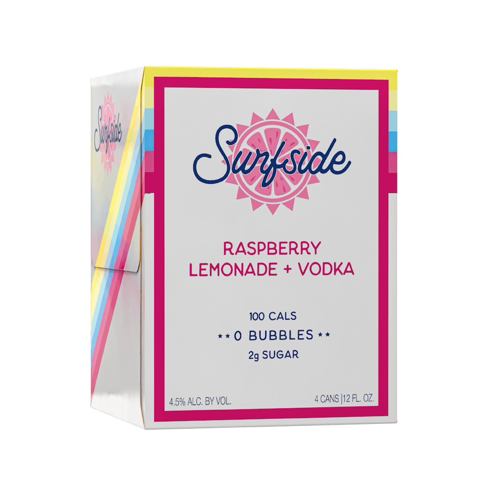 Surfside 'Raspberry Lemonade' Vodka 4-12oz Cans :: Ready to Go Cocktails
