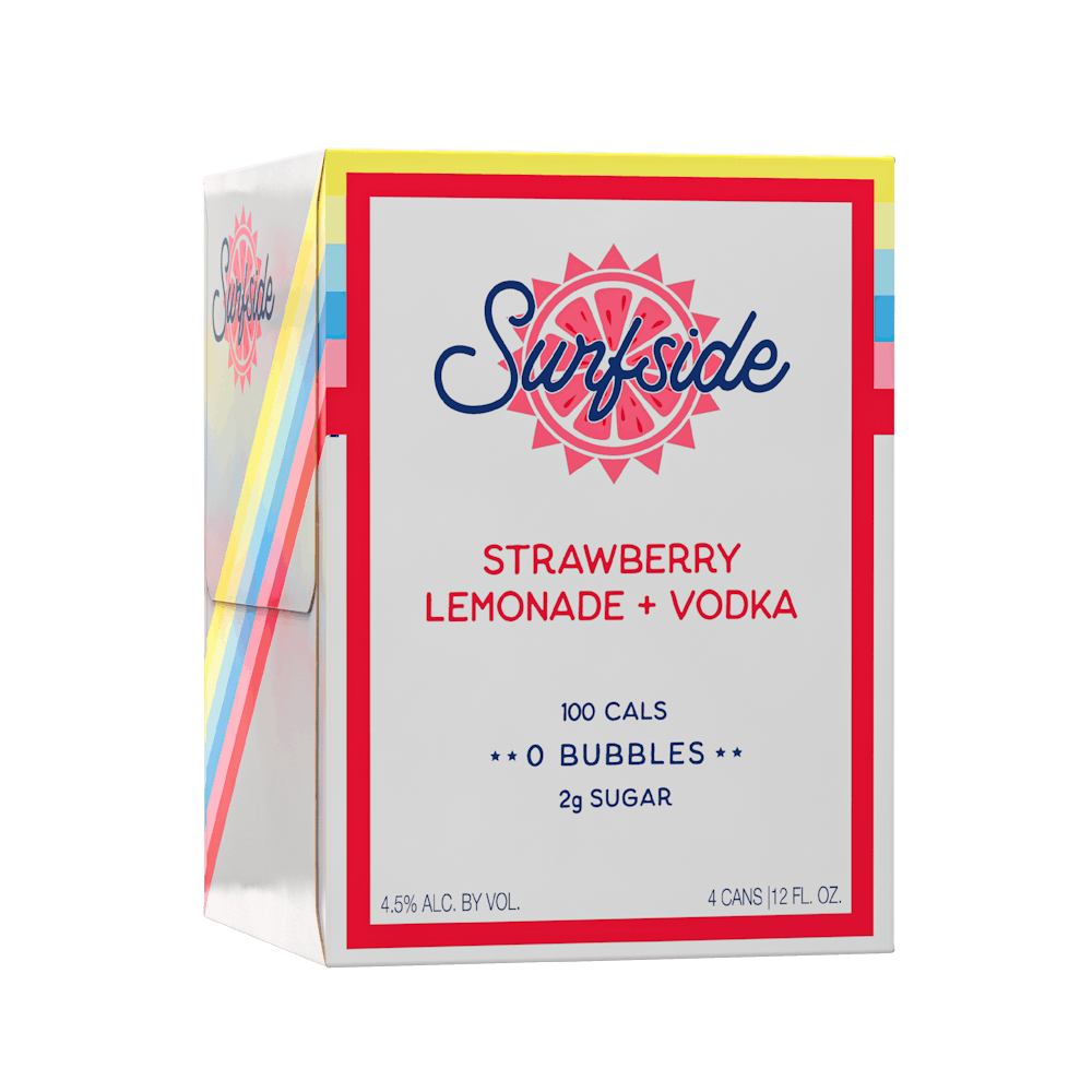 Surfside 'Strawberry Lemonade' Vodka 4-12oz Cans :: Ready to Go Cocktails