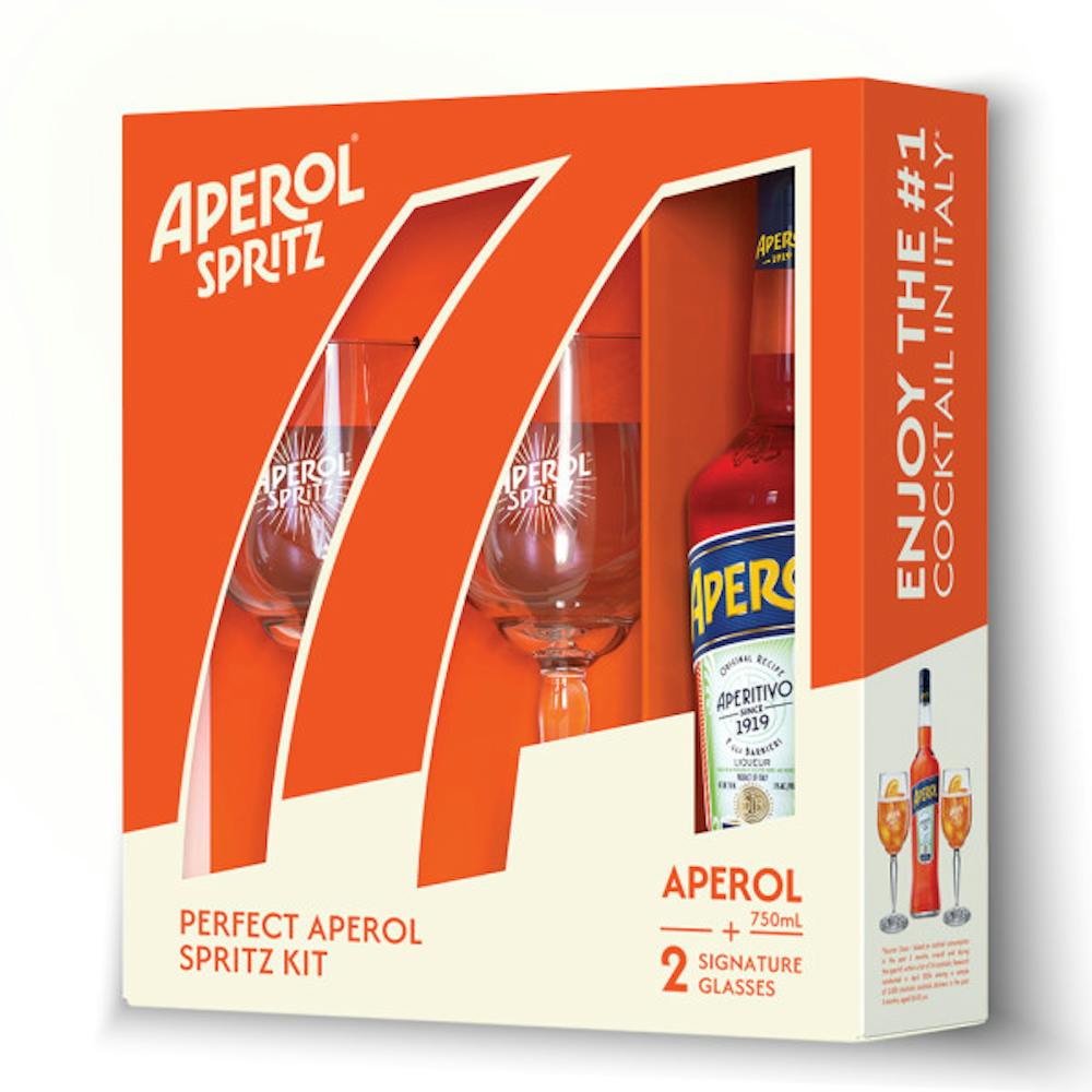 Aperol Aperitivo 750ml Spritz Glass Gift Set :: Cordials & Liqueurs