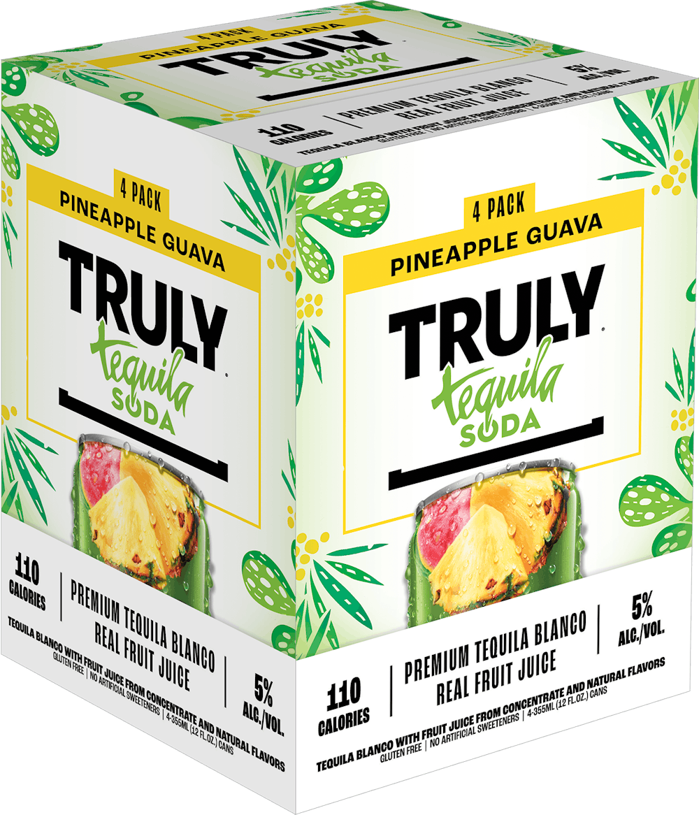 Truly Tequila Soda Pineapple Guava 4-12oz Cans :: Ready to Go Cocktails