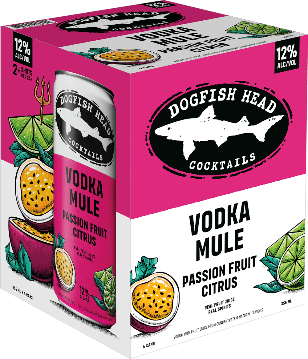 Dogfish Head Vodka Mule Passion Fruit 4-12oz Cans :: Ready to Go Cocktails