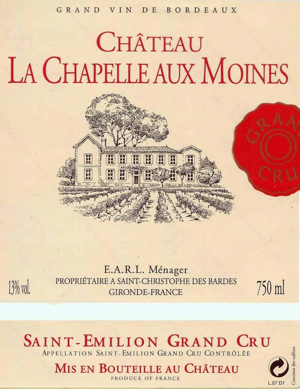 Chateau La Chapelle aux Moines St. Emilion Grand Cru 2021 :: Bordeaux Red