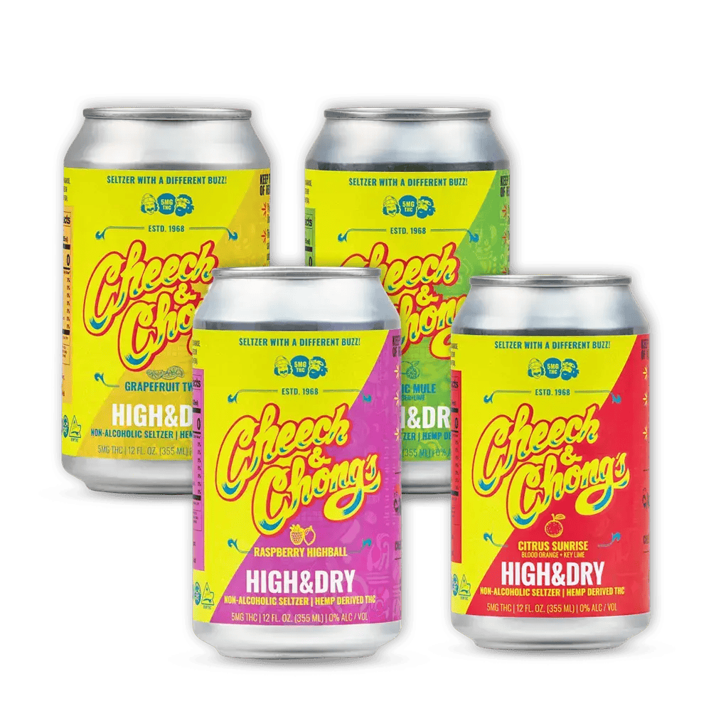 Cheech & Chong's High & Dry 5mg THC Variety Pack 4-12oz :: CBD Drinks
