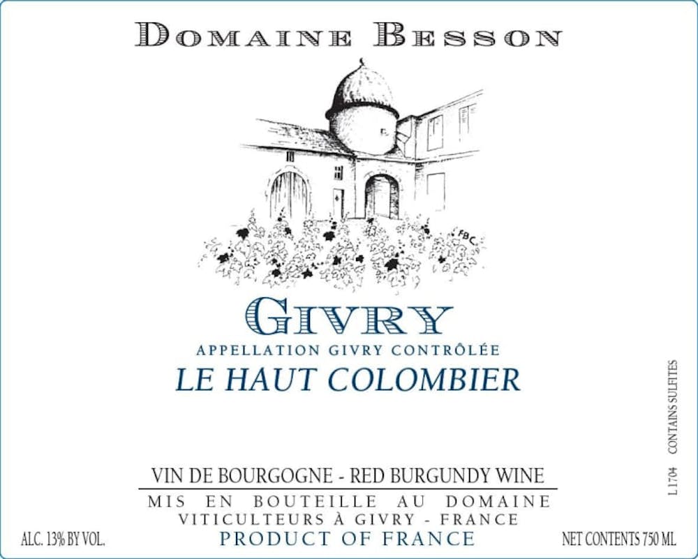 Xavier Besson 'Haut Colombier' Givry 2020 :: Burgundy Red