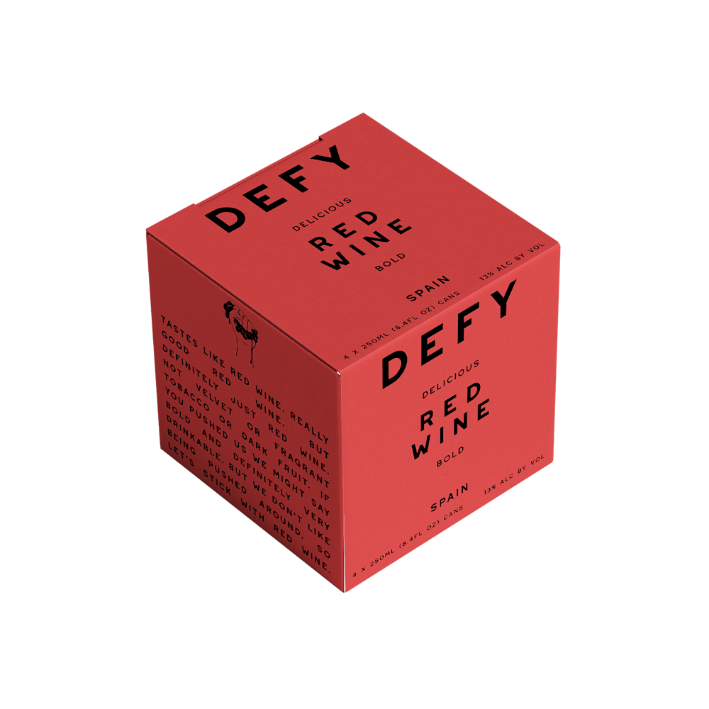 Defy Red Wine 4-250ml Cans :: Spanish Red