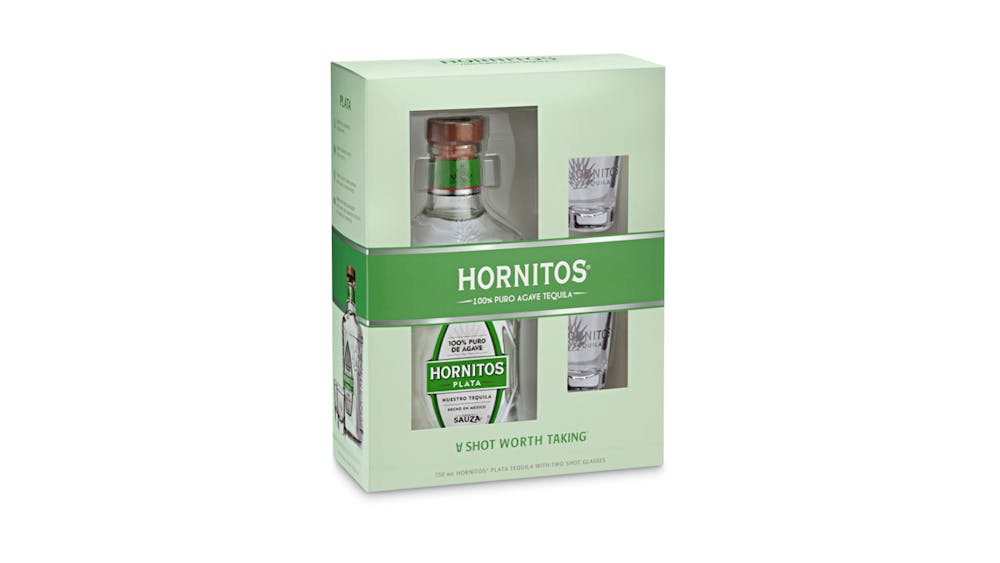 Hornitos Plata Gift Set With Rocks Glasses 750ml :: Tequila