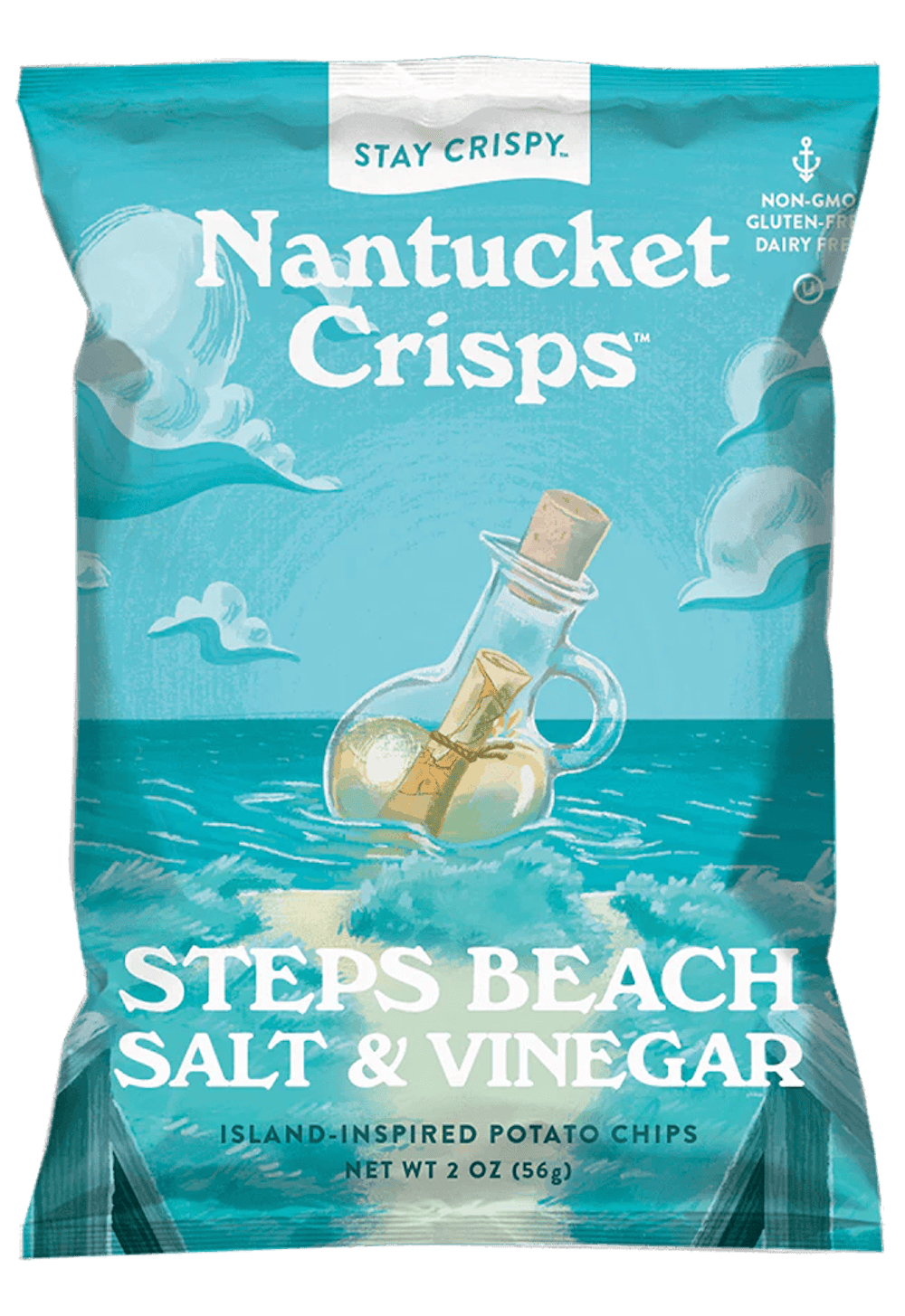 Nantucket Crisps Steps Beach Salt & Vinegar 2oz :: Snacks, Chips, Crackers