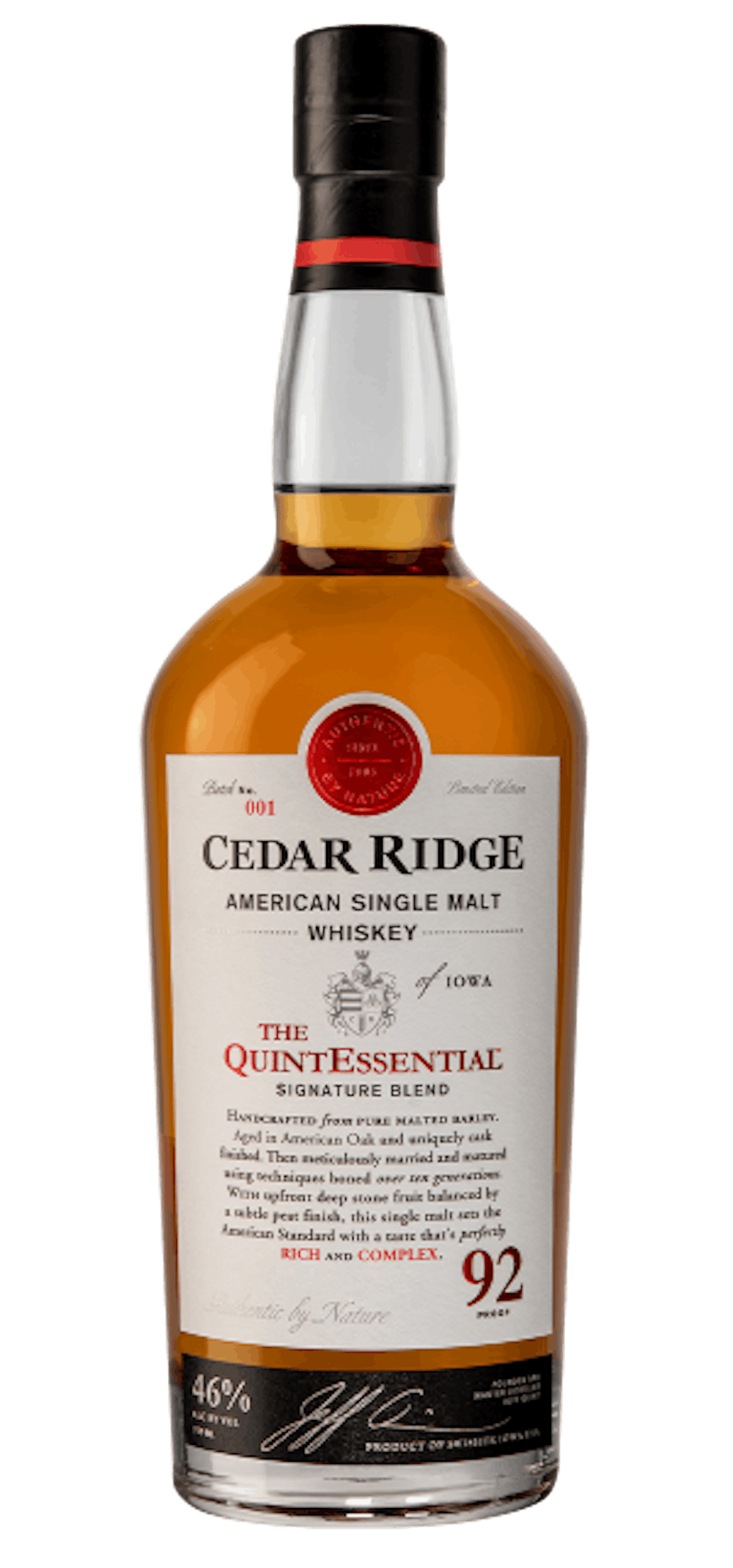 Cedar Ridge The QuintEssential American Single Malt Whiskey :: Whiskey