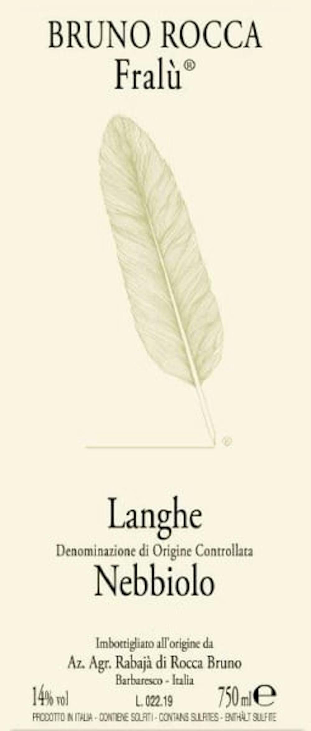 Bruno Rocca Langhe Nebbiolo Fralu 2022 :: Italian Red