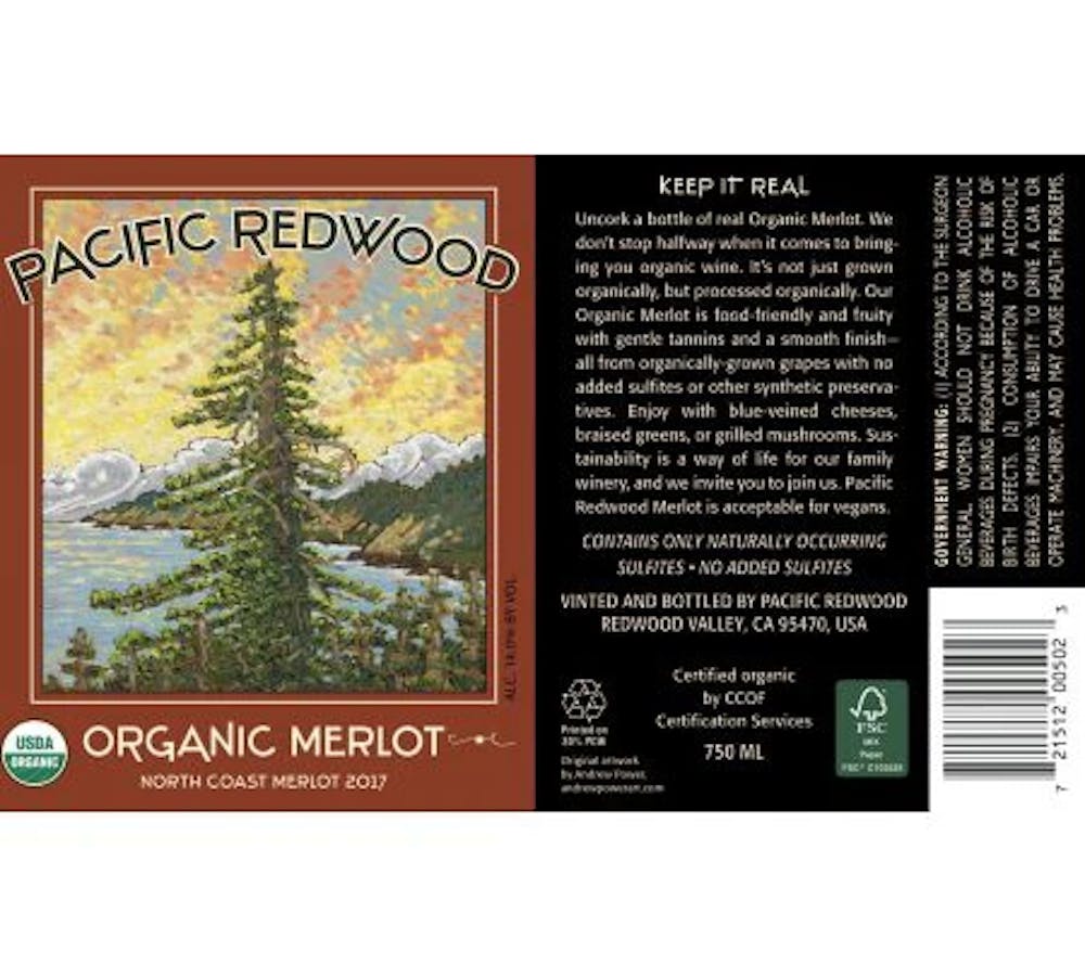Pacific Redwood Organic Merlot 2020 :: Merlot
