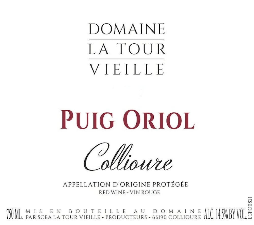 Domaine la Tour Vieille Collioure Puig Oriol 2020 :: Languedoc-Roussillon Red