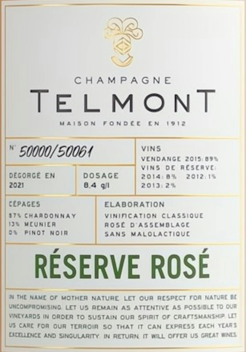 Telmont Brut Reserve Rose NV :: Bubbly Dry