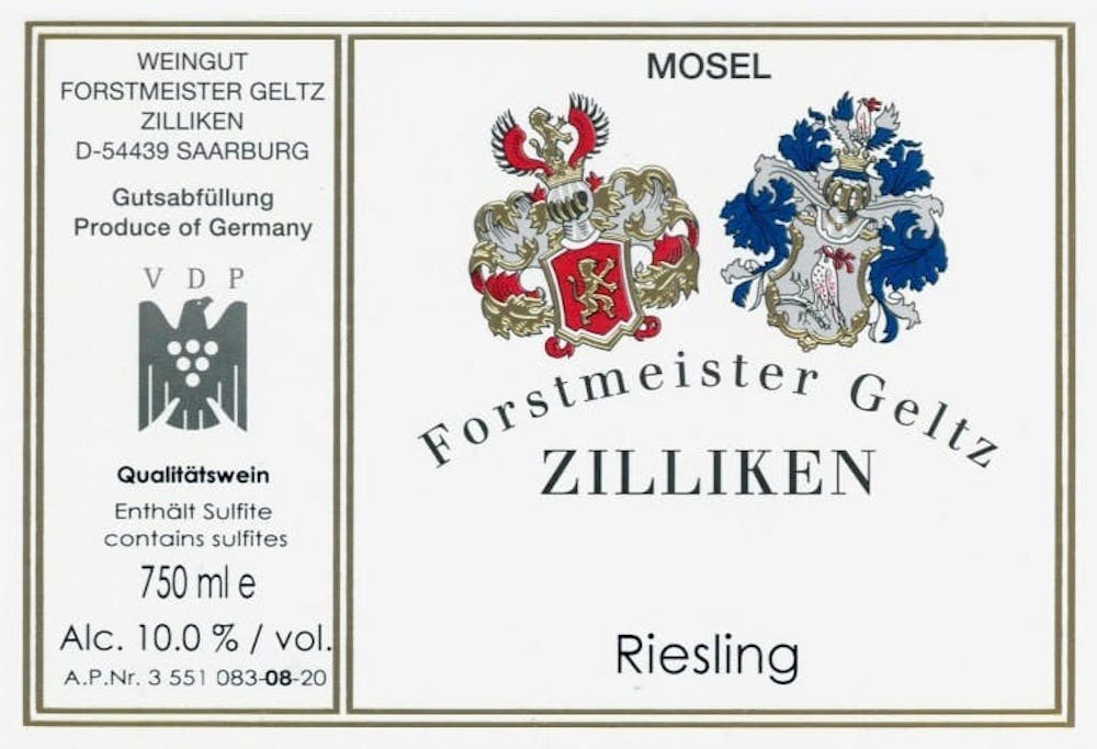 Forstmeister Geltz-Zilliken Estate Riesling Qba 2020 :: Riesling
