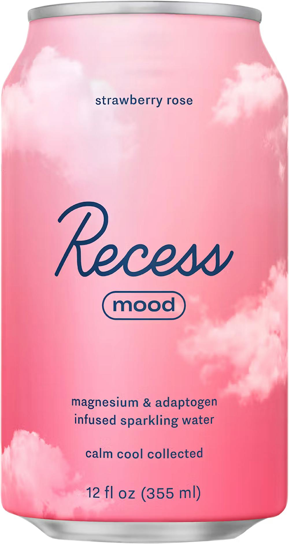 Recess Mood Strawberry Rose Infused Sparkling Water 12oz :: Adaptogenic ...