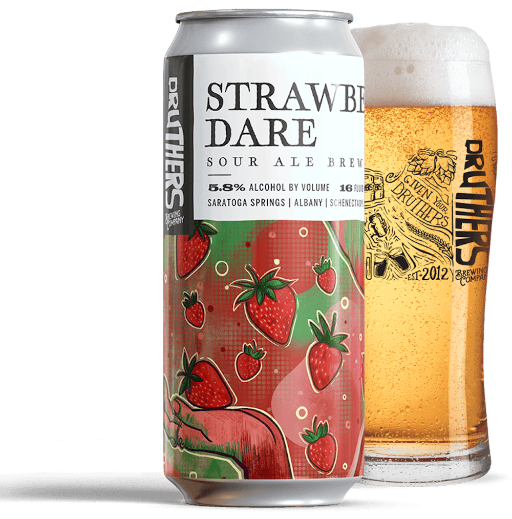 Druthers Brewing Company Strawberry Dare Gose 16oz Can :: Sour