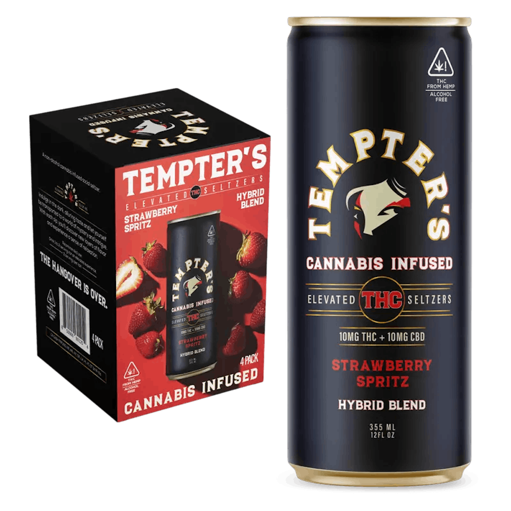Tempter's 10MG THC Strawberry Spritz Seltzer 4-12oz Cans :: CBD Drinks