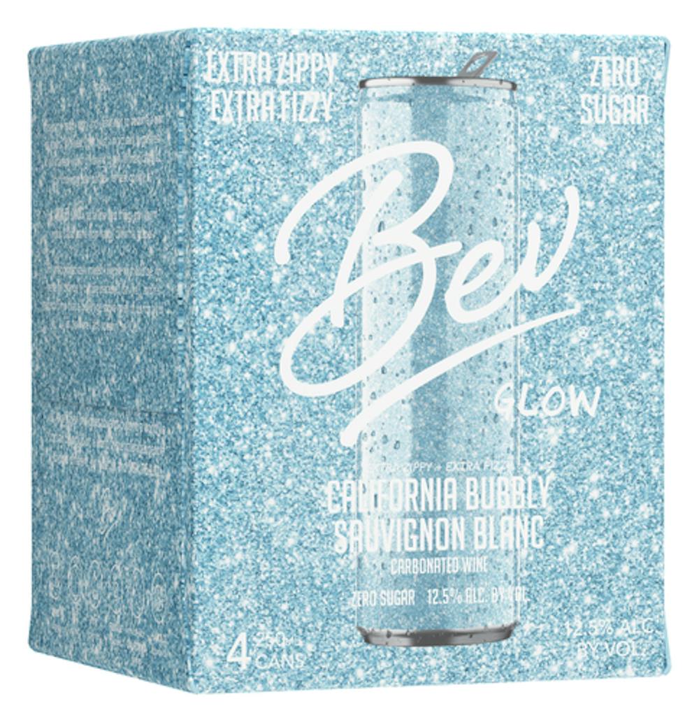 Bev 'Glow' Sparkling Sauvignon Blanc 4-250ml Cans :: Bubbly Dry