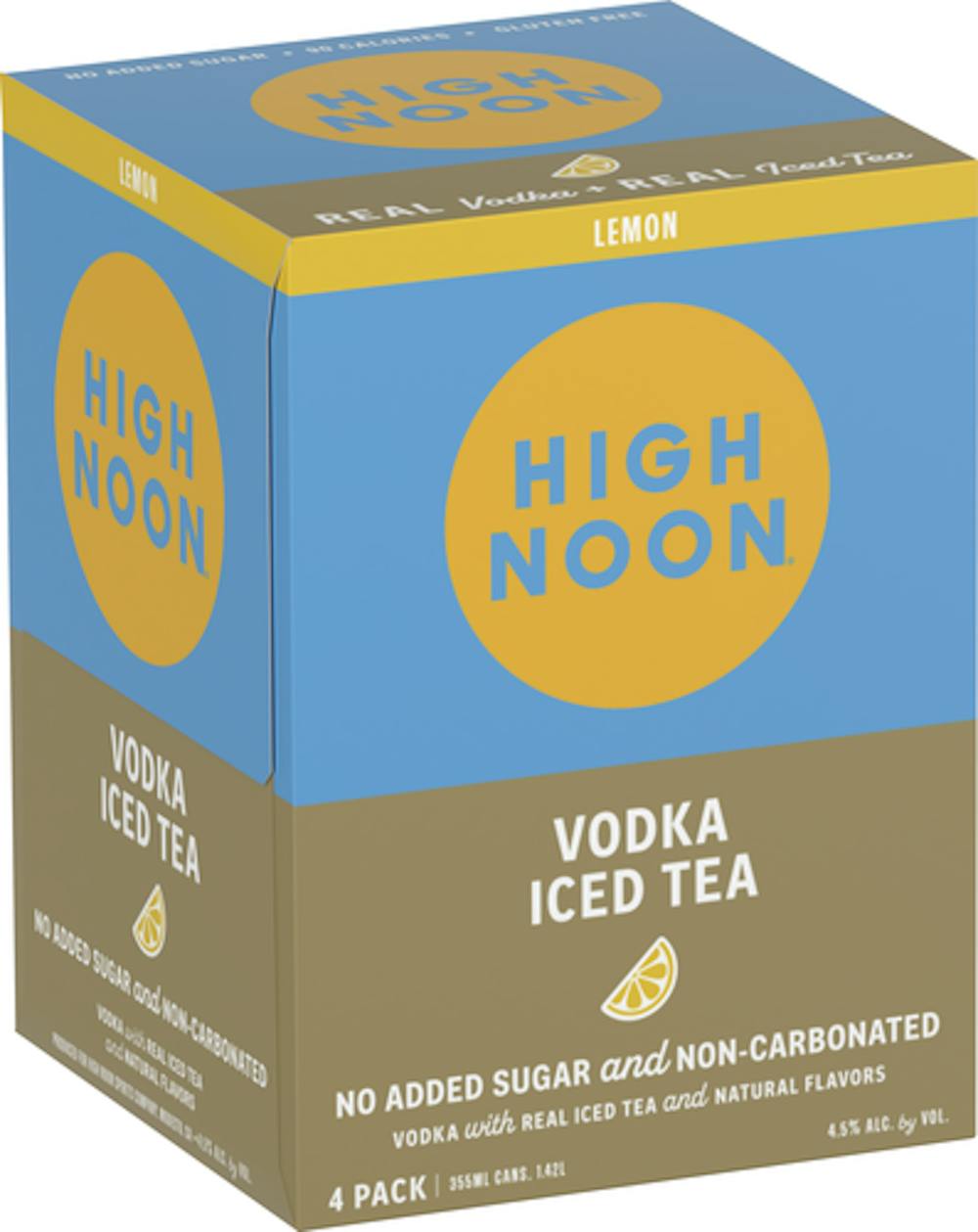 High Noon 'Lemon' Ice Tea Vodka 4-355mL Cans :: Ready to Go Cocktails